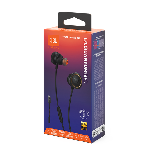 JBL Quantum 50C | Wired in-ear gaming headset with USB-C adapter